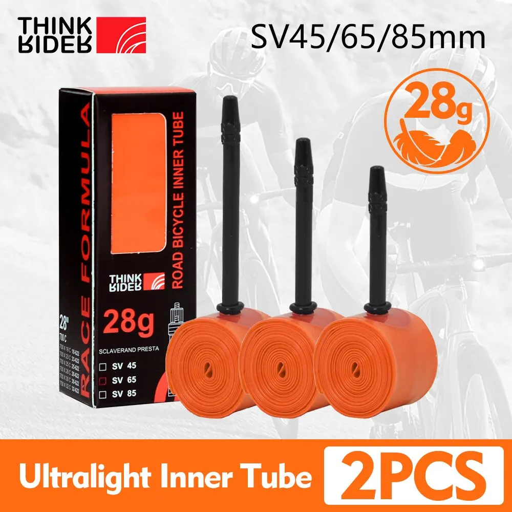 ThinkRider 2PCS Ultralight 28g Bike Inner Tube 700X18 25 28 Road Bicycle TPU Material Tire 65mm ...