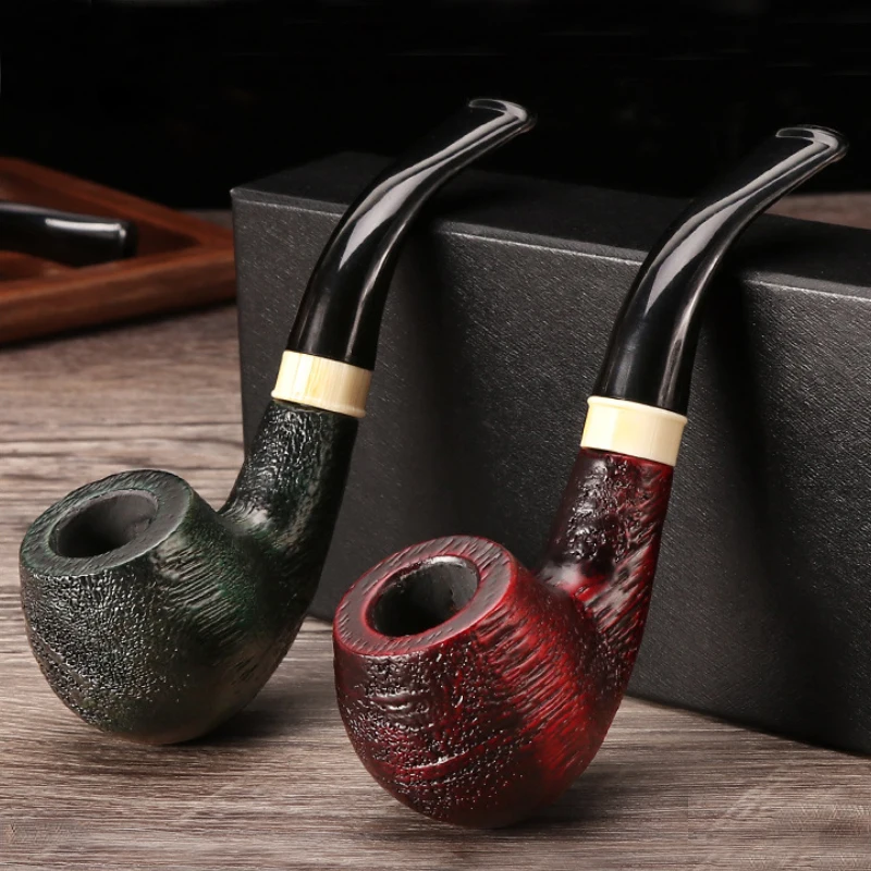 Pipa-de-tabaco-de-madera-curvada-para-hombres-pipa-de-fumar-Retro-hecha ...