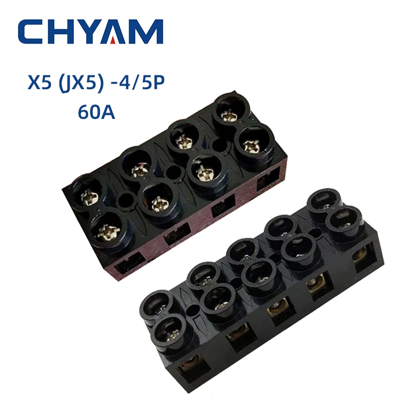 4-5P-Blok-Terminal-Hitam-Baris-Ganda-8-10-Sekrup-X5-JX5-Seri-60A-Bass ...