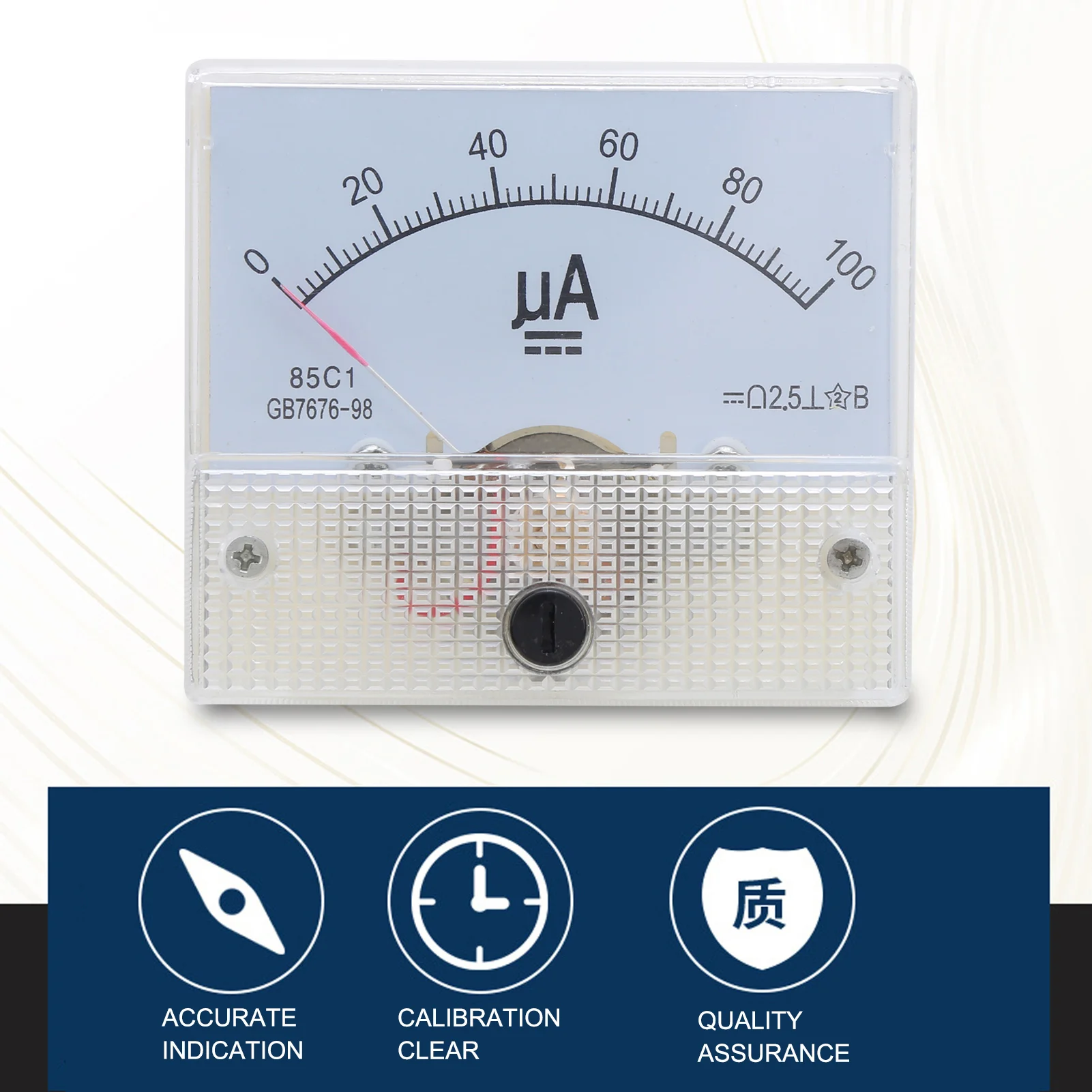 85C1-0-100UA-Pointer-Type-Ammeter-Analog-Current-Panel-Meter-Measuring ...