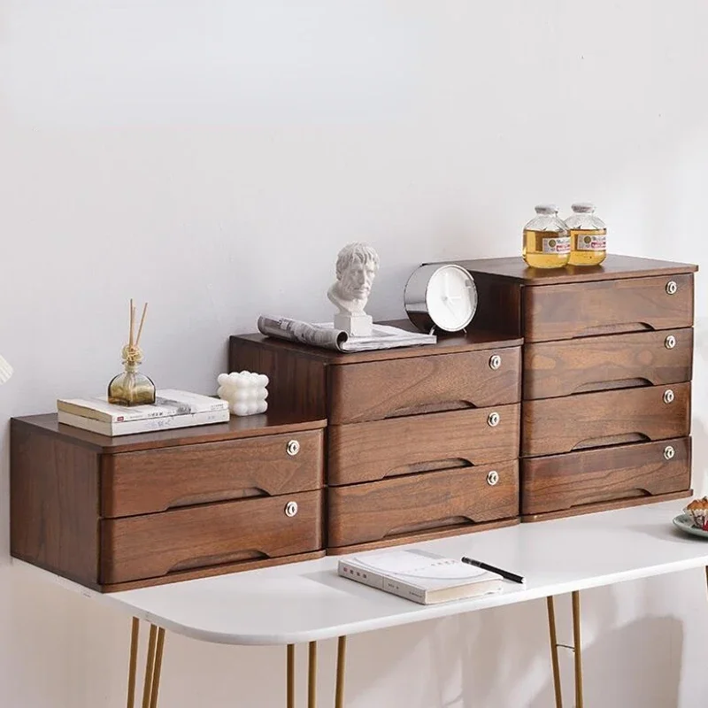 Retro-Style-Solid-Wood-Desktop-Storage-Box-Multi-layer-Drawer-Storage ...