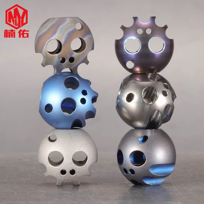 1 PC Titanium Alloy Buck Tooth Skull EDC Paracord Beads Lanyard ...