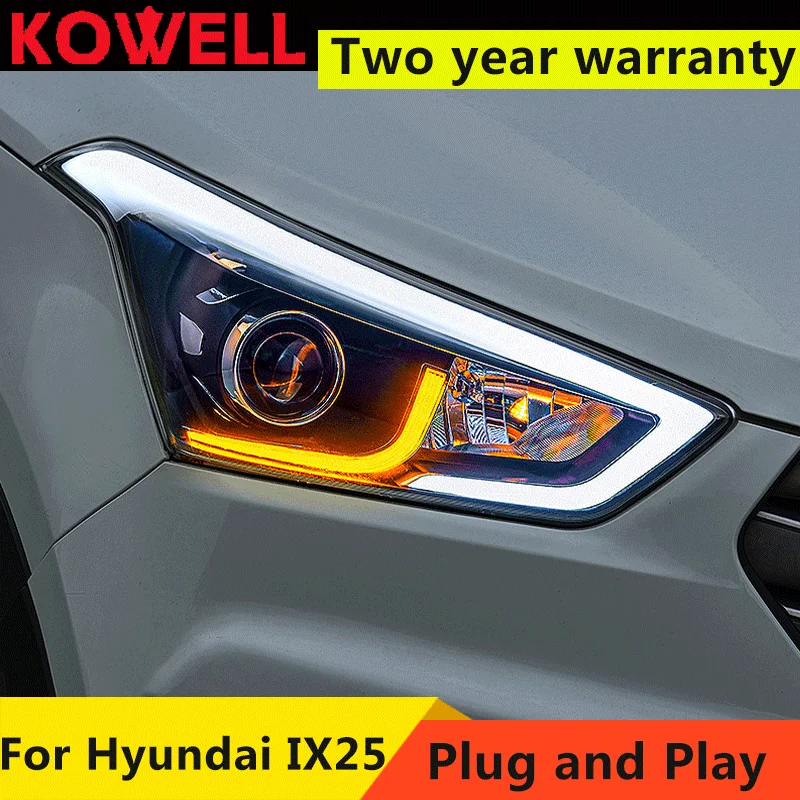 For Hyundai IX25 2015 -2018 Creta LED Headlights LED Turn Signal Light LED DRL Bi-Xenon Bi-LED ...