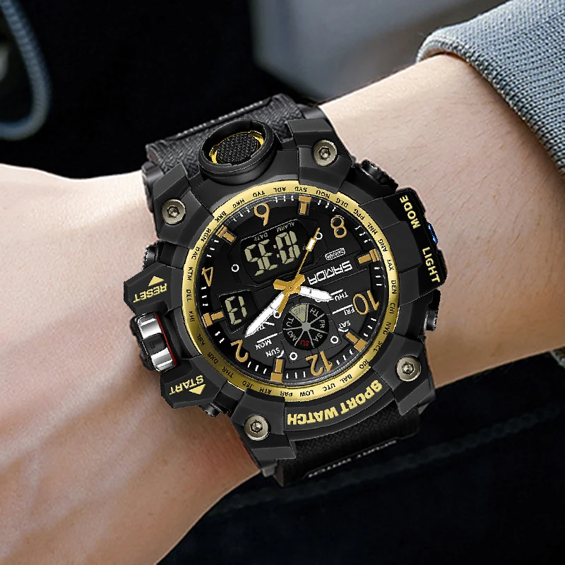 Dual-Display-Watches-For-Men-50M-Waterproof-Clock-Alarm-reloj-hombre ...