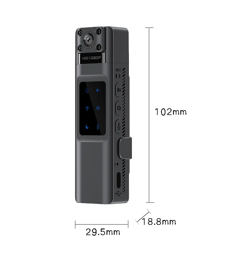 Mini caméra portable 1080P,objectif rotatif à 270 °,vision nocturne ...