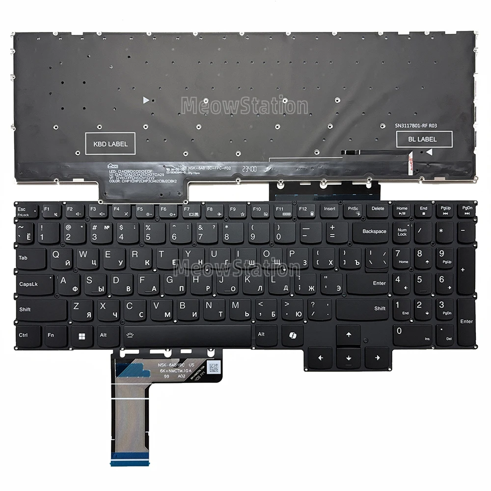 US/Russian Backlit Keyboard For Lenovo Legion Y7000P IRH8 IRX9 AHP9 ...
