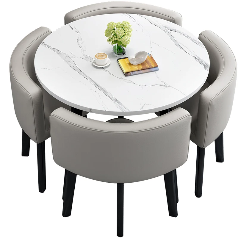 L-Modern-Folding-Dining-Table-Household-Eating-Set-Round-Leisure ...