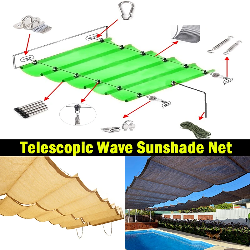 Retractable Terrace Awning | Wave Shade Retractable | Swimming Pool ...