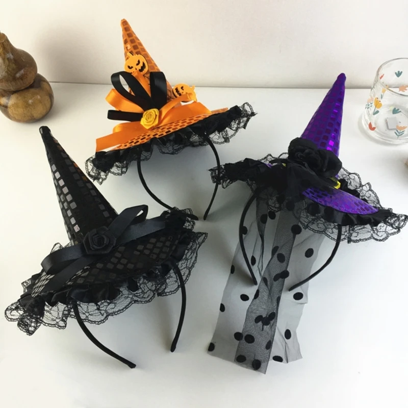 Halloween Headband Festival Witch Cap Headpiece Cosplay Costume Spooky ...