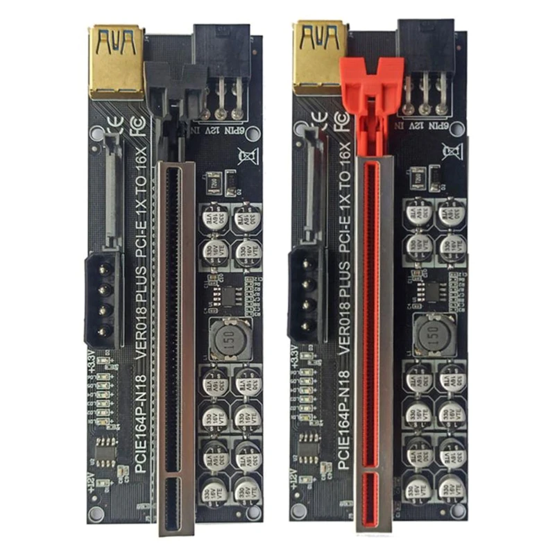 PCIE-Mining-Riser-Card-VER018-PCI-E-1X-to-16X-Adapter-8x-LED-12x ...