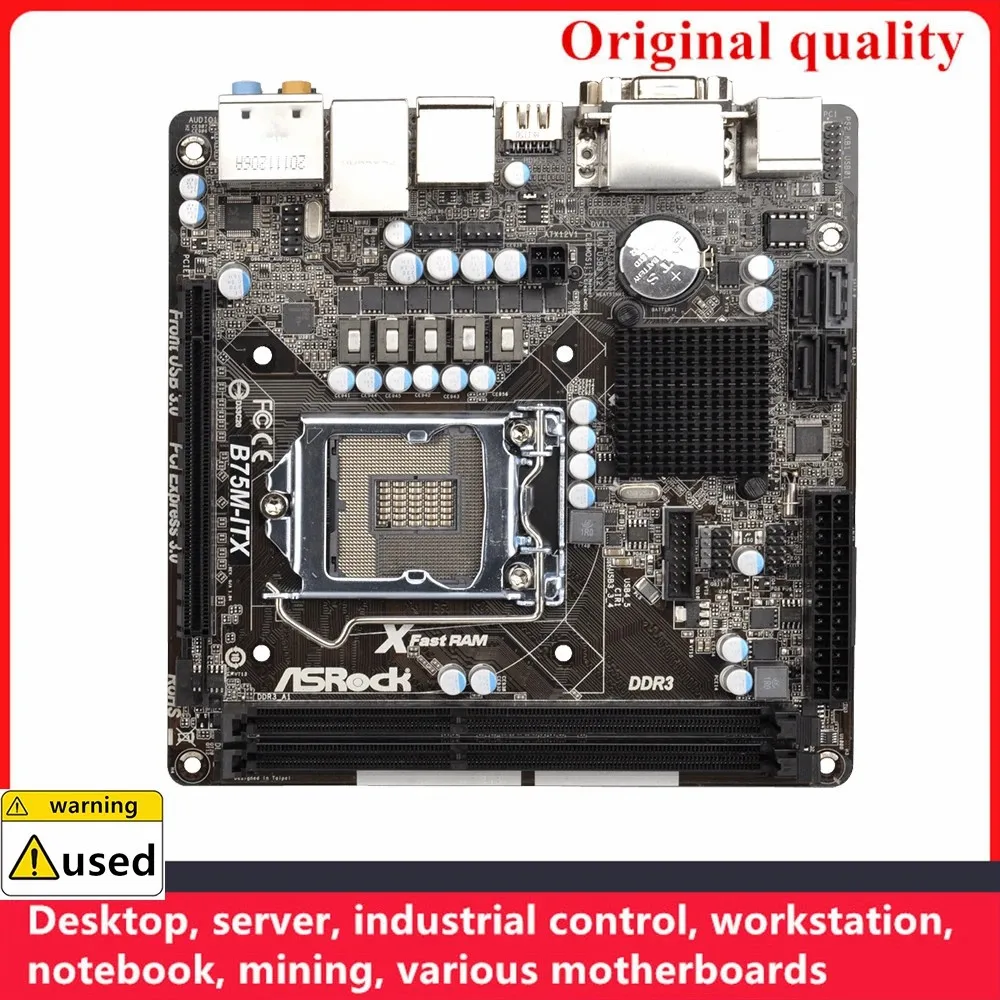 Used For ASROCK B75M-ITX B75i MINI ITX Motherboards LGA 1155 DDR3 16GB For Intel B75 Desktop ...
