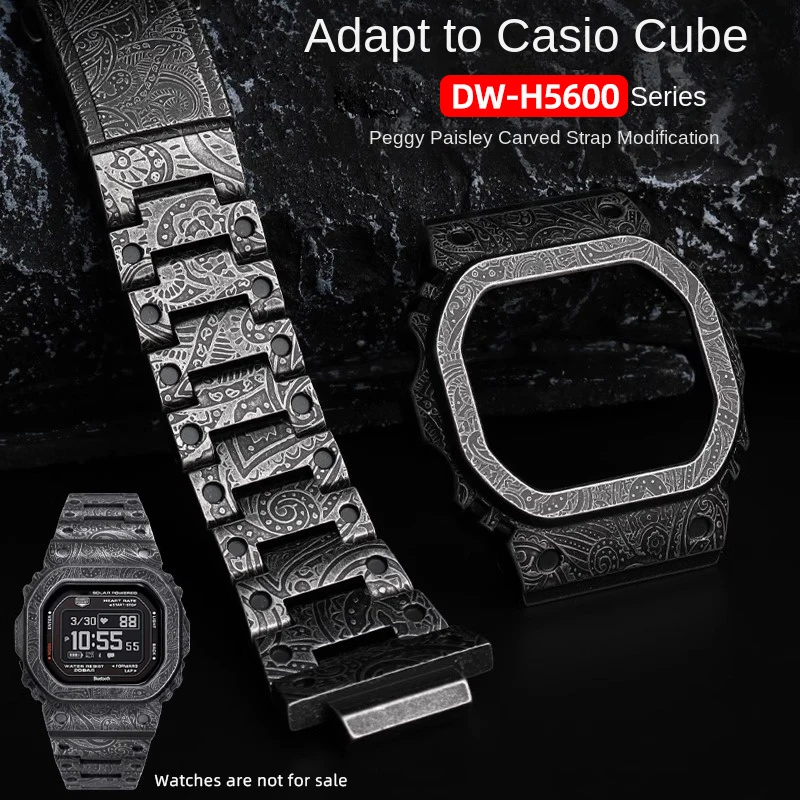 Retro Paisley Pattern Stainless steel Mod Kit For Casio G-SHOCK 3516 DW ...