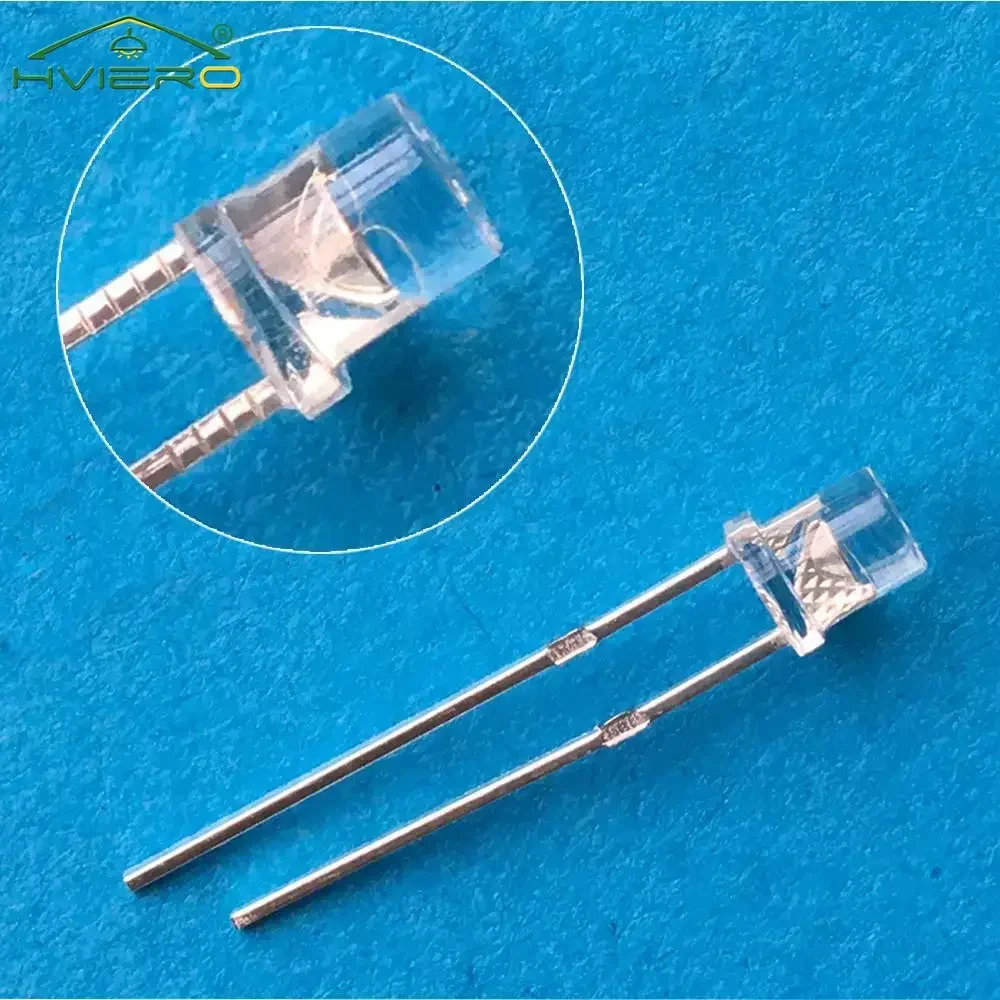 100Pcs-F3-3mm-2pins-Flat-White-Red-Yellow-Blue-Green-Pink-Diode-Led ...