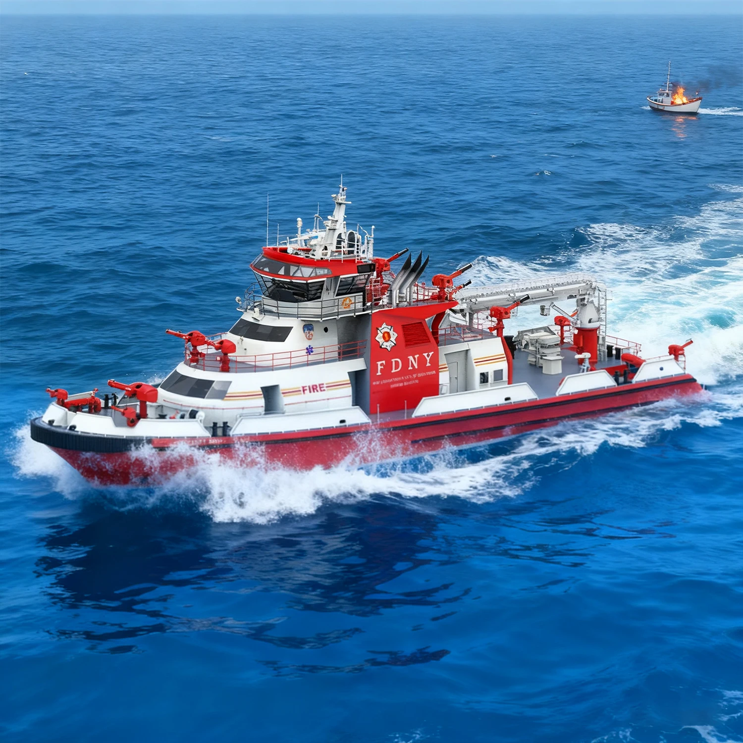 1/35 RC Ships 129cm FDNY 343 New York Remote Control Fireboat Brushless ...