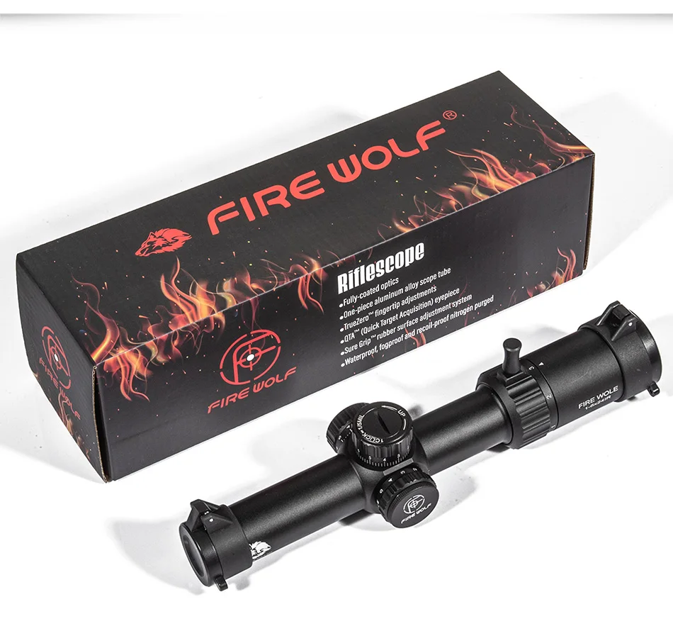 FIRE WOLF HD 1-6X24 IR Compact Hunting Scope Tactical Rifle Scopes ...