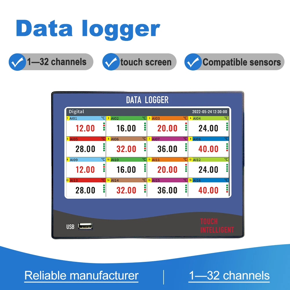 16-32-channel-Data-Recorder-USB-Pressure-4-20mA-Temperature-Data-Logger ...
