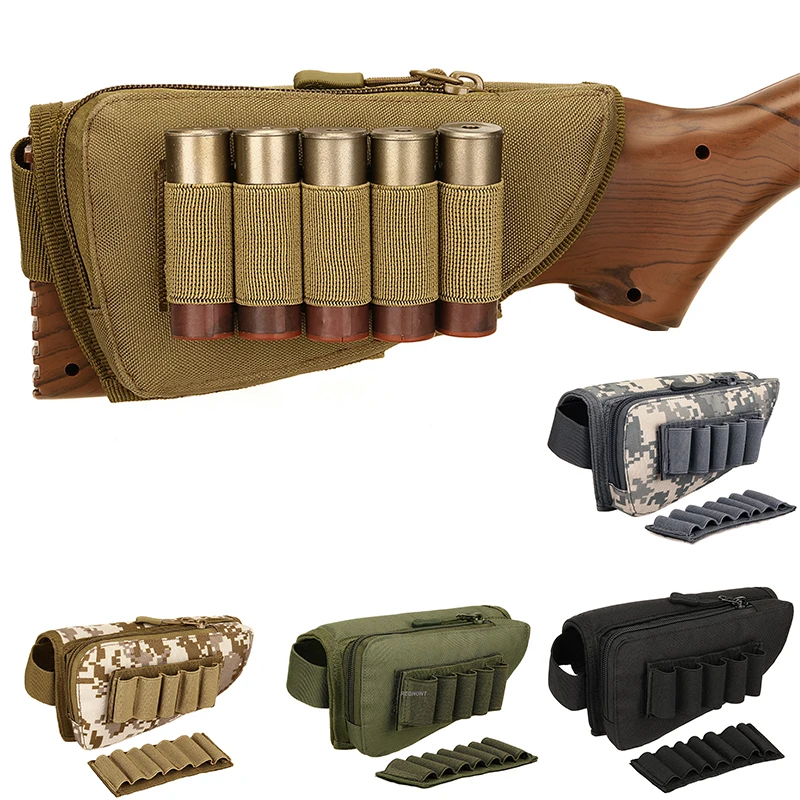Tactical-Rifle-Shotgun-Buttstock-Cheek-Rest-Ammo-Shell-5-7-Rounds-Stock ...