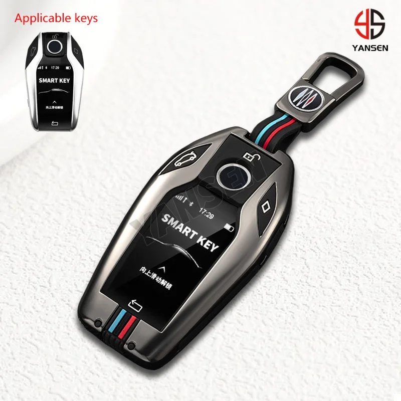 Smart-Key-Fob-Case-Cover-For-BMW-LCD-Display-Key-Chain-Car-Styling ...