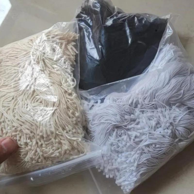 1000PCS-Beige-Cotton-Tag-Strings-8-inches-White-Hang-Tags-cords-Garment ...