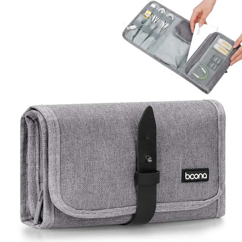 Portable Electronic Storage Bag Travel Cable Clip Storage Box ...