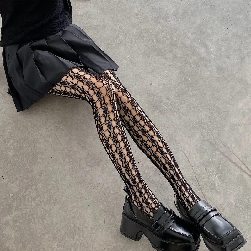 Hollow Out Women Tights Mesh Fishnet Pantyhose Sexy Thigh High ...