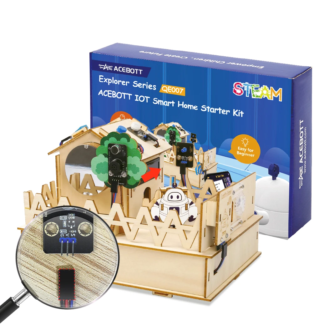 ACEBOTT Smart Home STEM STEAM Starter Kit Casa de madera IoT Wifi ...