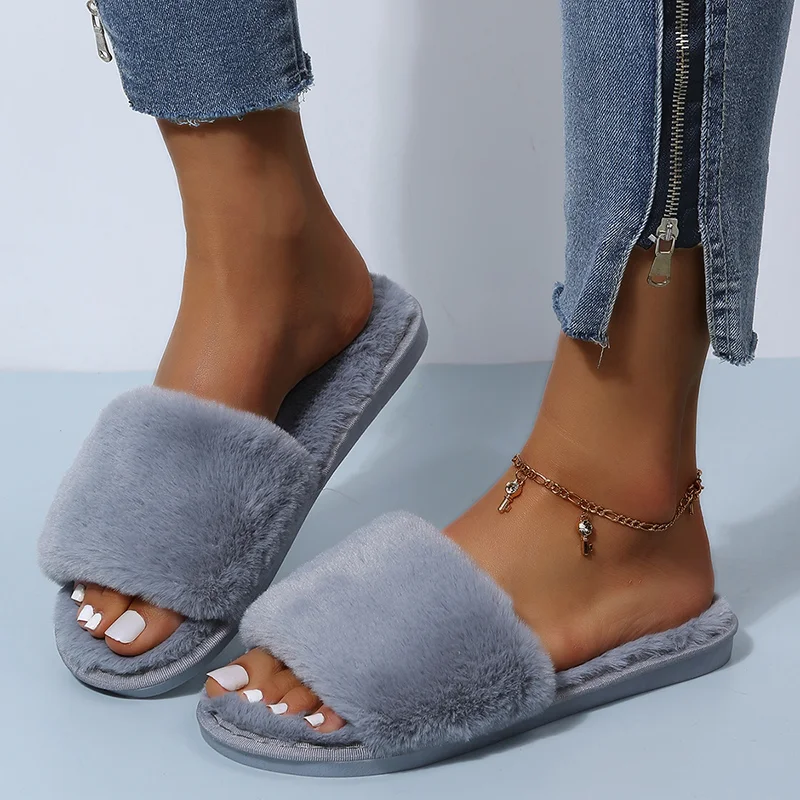 Women-s-Winter-Home-Slippers-Cute-Autumn-Solid-Color-Warmth-Thick-Plush ...