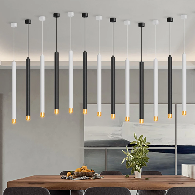 LED-Pendant-Lights-Long-Tube-Lamp-Cylinder-Pipe-Light-Fixture-Home ...
