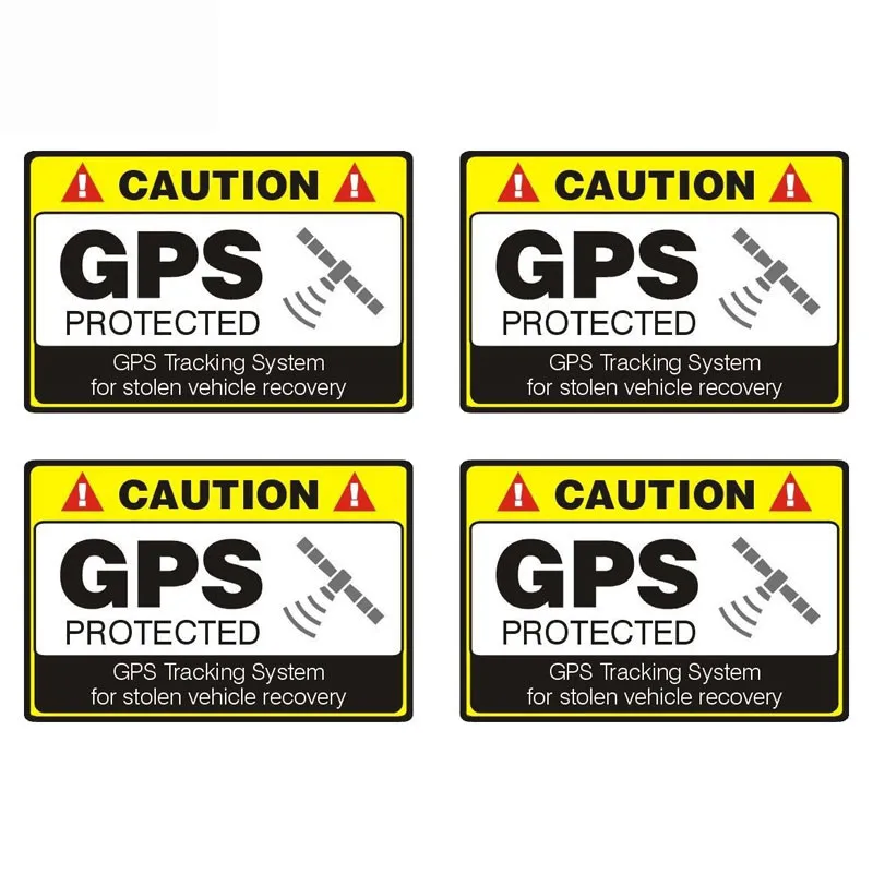 Car-Sticker-DasDecal-4X-Caution-GPS-Waterproof-PVC-Decal-Protect-Laptop ...