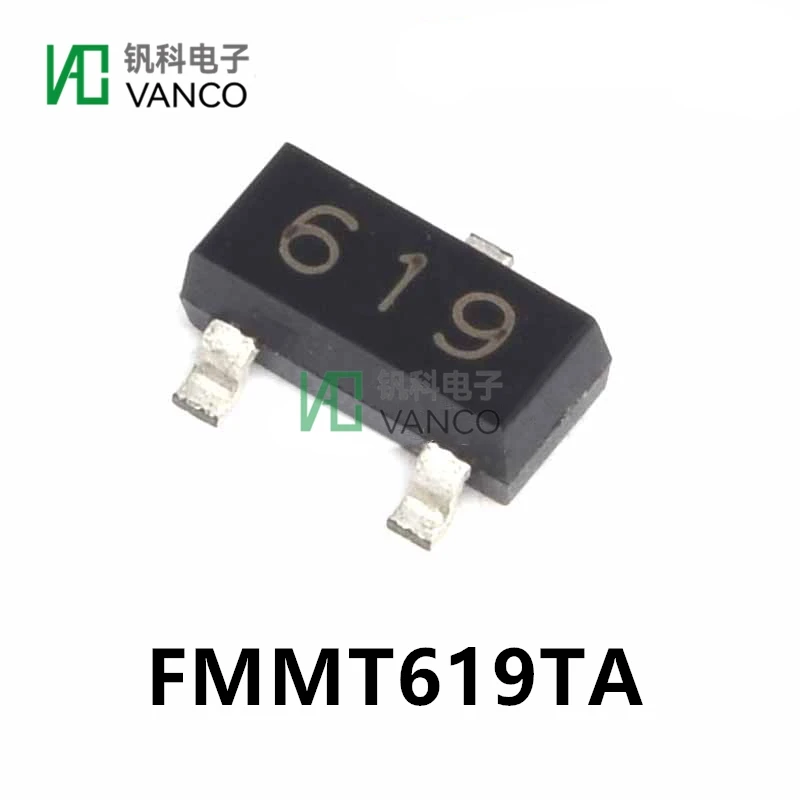 50 peças transistor kit fmmt619ta trans npn 50v 2a SOT23 3 em sctock ...