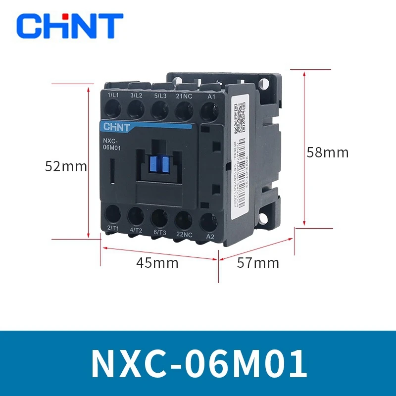 CHINT AC Contactor New NXC-06M01 09M01 Replace NC6-0601 0901 6A 1NC AC220V 24V 380V Normally Closed