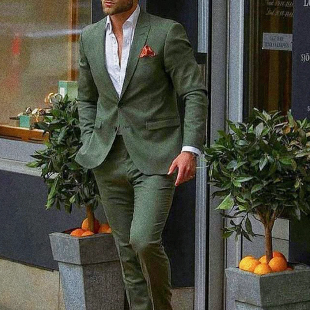 Conjunto de 2 piezas para hombre, traje informal con estilo, chaqueta y ...