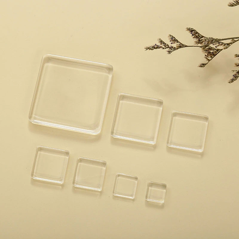 8/10/12/14/15/16/18/20/25/30/38mm Clear Flat Square Cabochons Transparent Glass Cabochon For Diy ...
