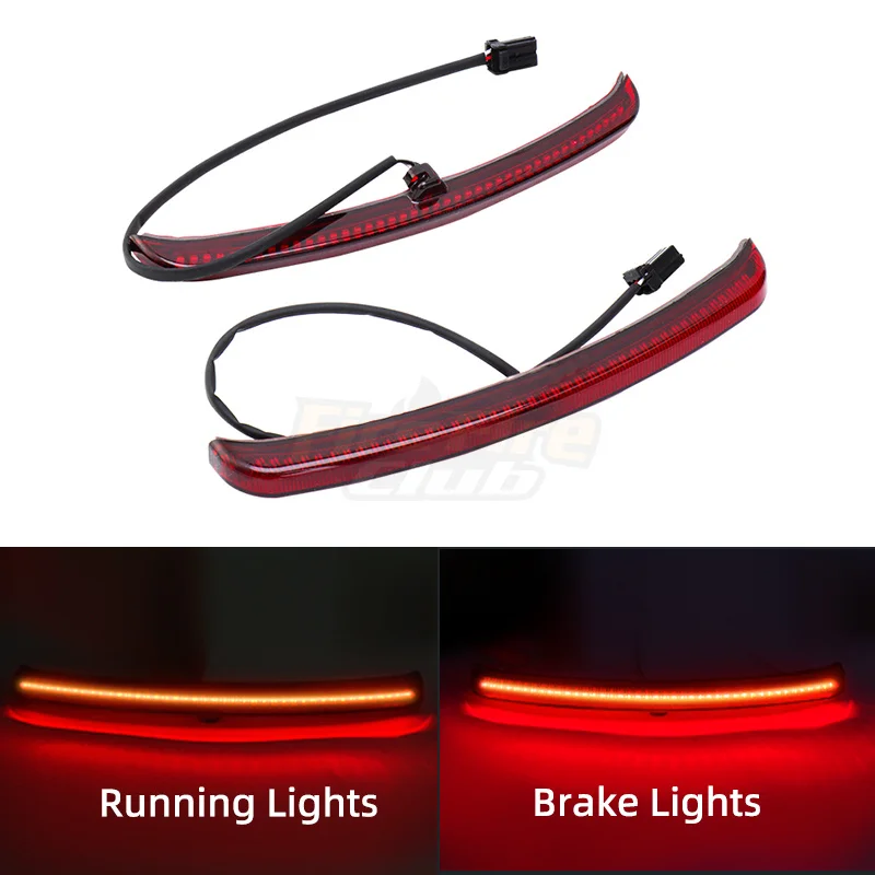 Motorcycle LED Fender Blades Brake Running Light Accessories For Harley ...
