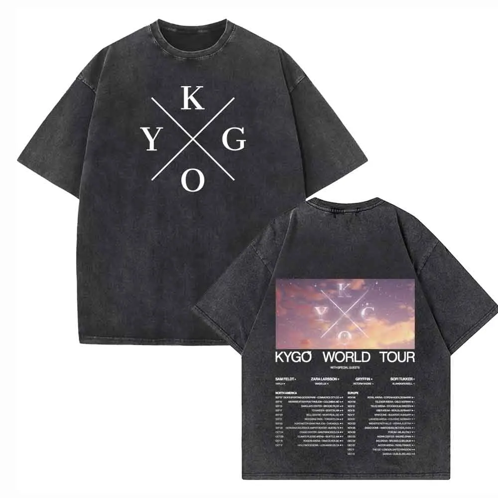 Kygo World Tour 2024 Shirts Vintage Harajuku Summer Unisex O-Neck Short ...