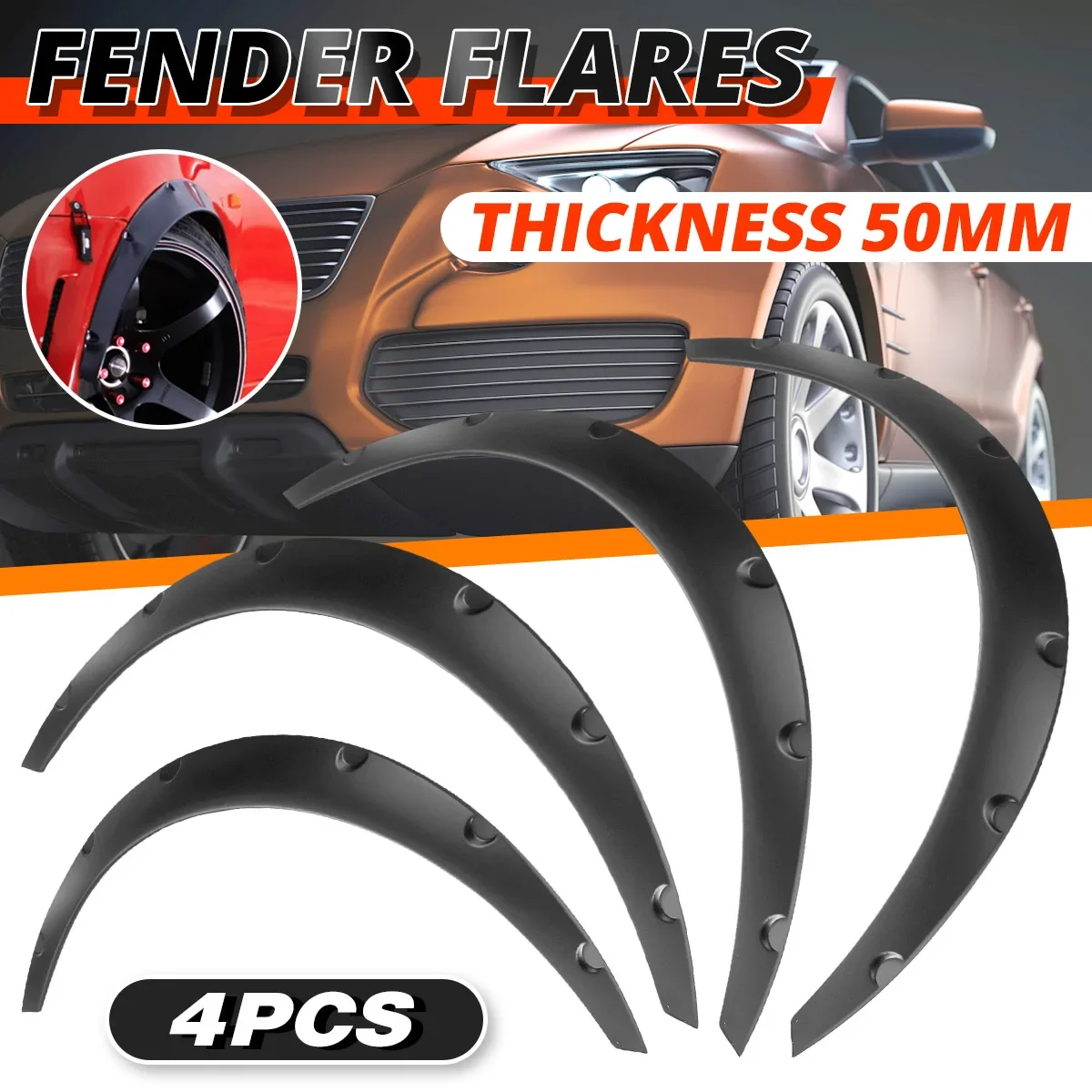 4pcs-Set-Universal-Car-SUV-Off-road-Fender-Flare-Wheel-Arch-Protector ...