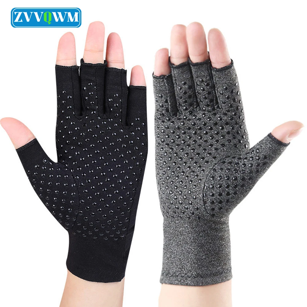 1Pair-Compression-Fingerless-Gloves-Swelling-Women-Men-Arthritis-Pain ...
