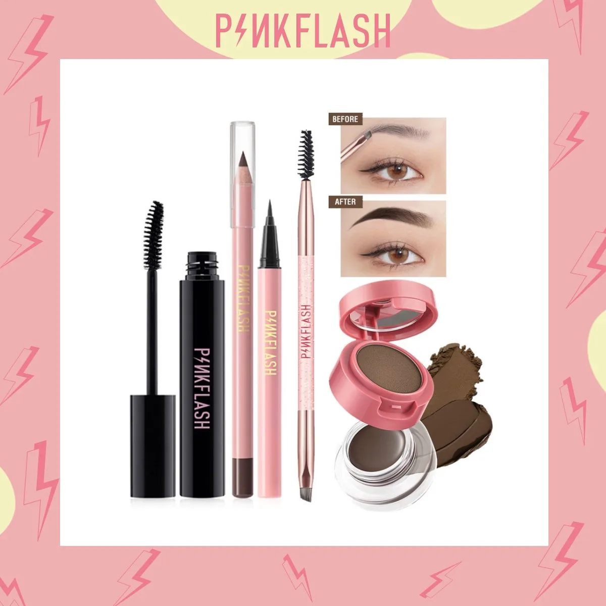 PINKFLASH-5-Pcs-Eye-Makeup-Set-Eyebrow-Pomade-Cream-Eyeliner-Eyebrow ...