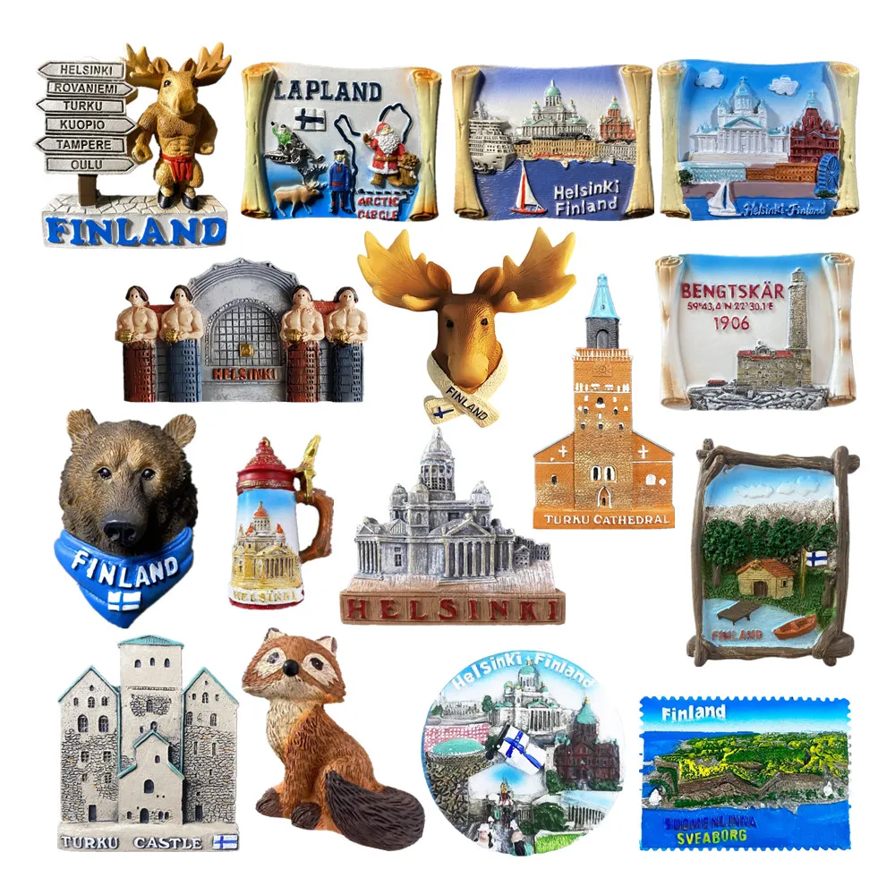 Europe Finland 3D Fridge Magnets Tourism Souvenir Refrigerator Magnets ...