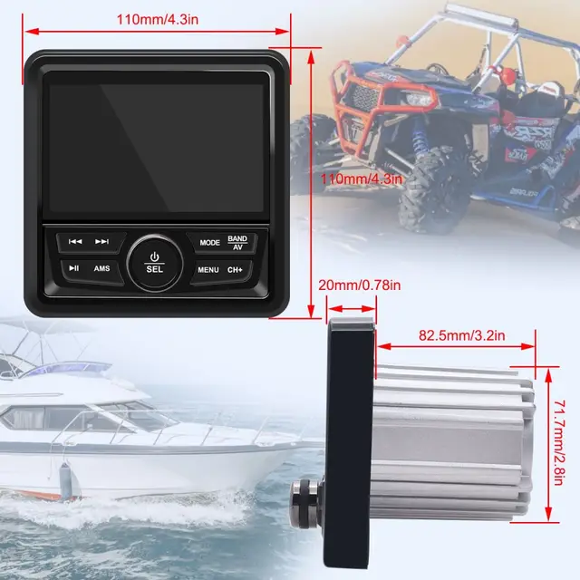 Waterproof Car Stereo For ATV RV Waterproof Marine Stereo MP5 Player ...