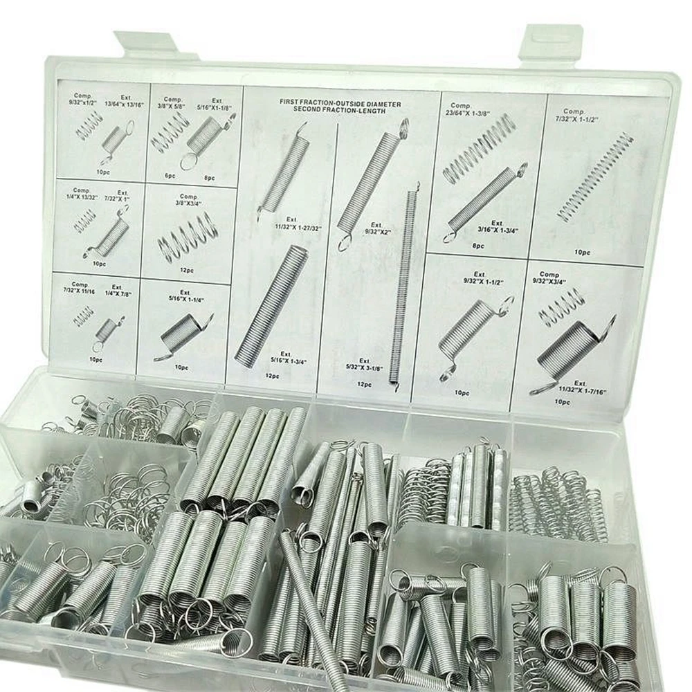 200Pcs-Steel-Spring-Assortment-Set-Electrical-Hardware-Spring-Drum ...