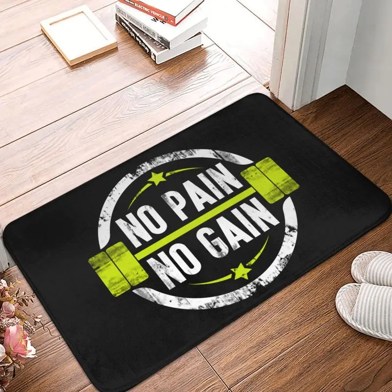 No Pain No Gain Floor Door Bathroom Kitchen Mats Indoor Bodybuilding ...