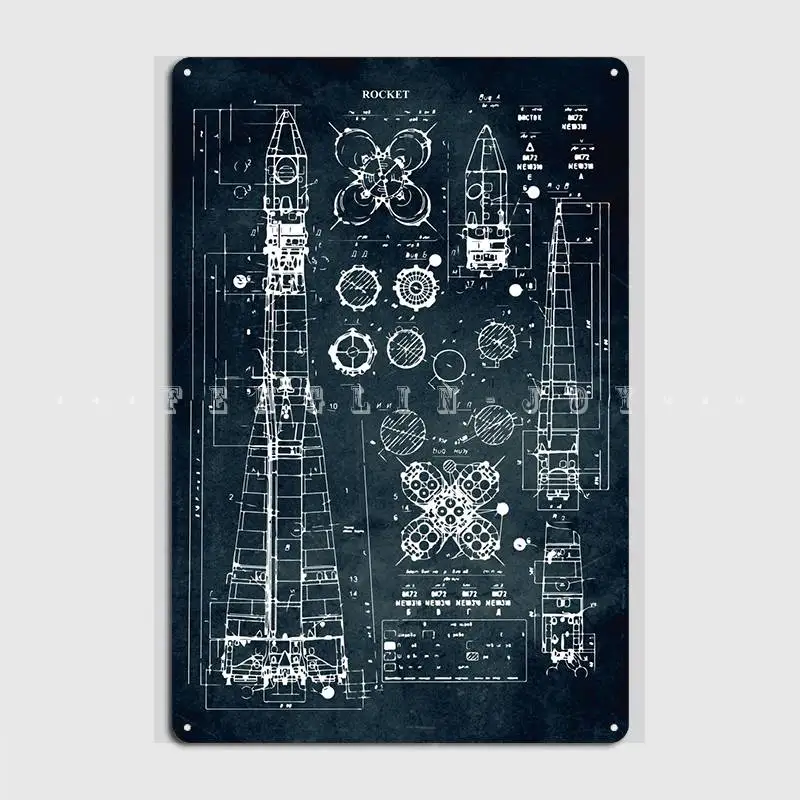 Rocket Poster Metal Plaque Cinema Kitchen Party Funny Painting Décor ...