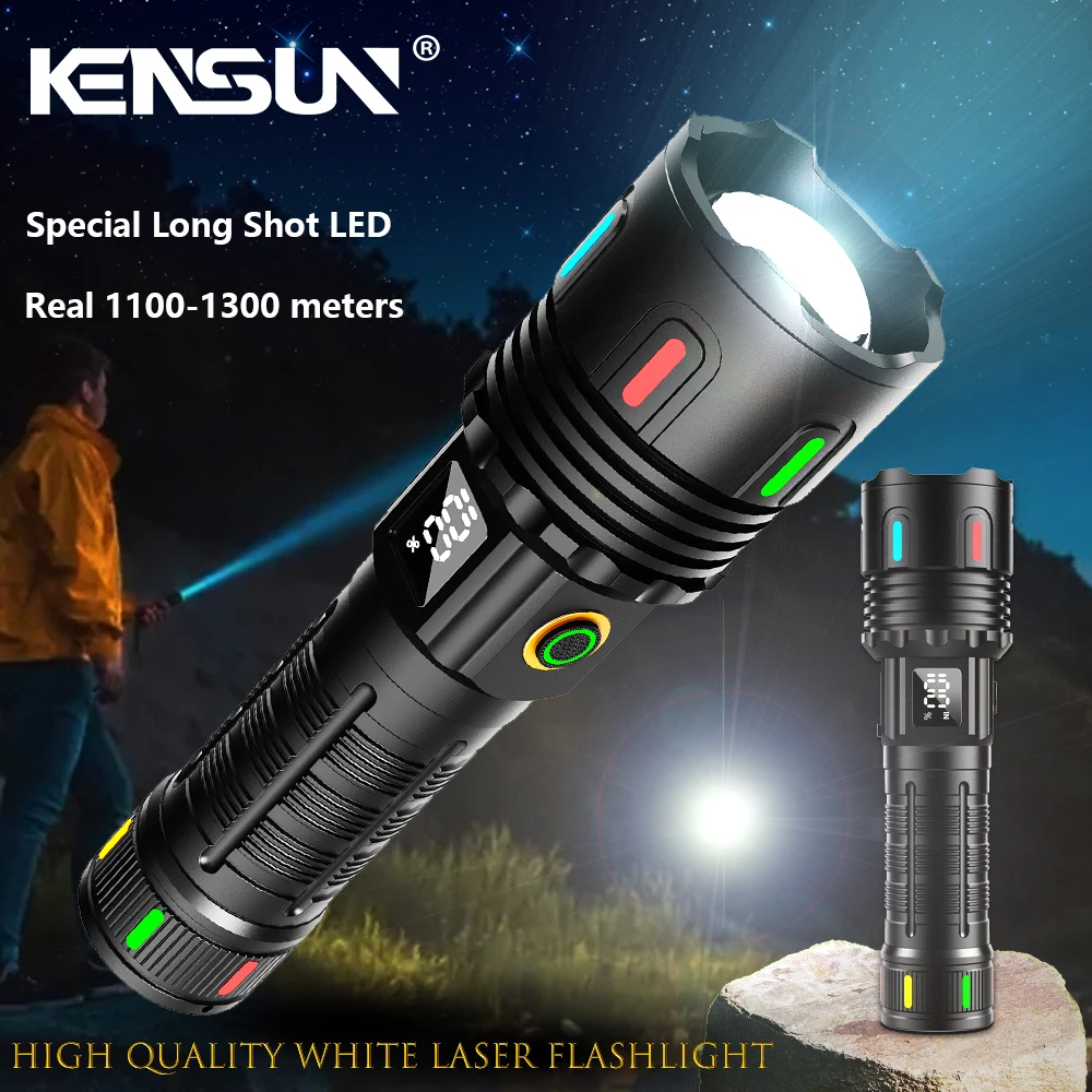 High-Power-Spotlight-Long-Range-LED-Flashligh-USB-Rechargeable-Strong ...