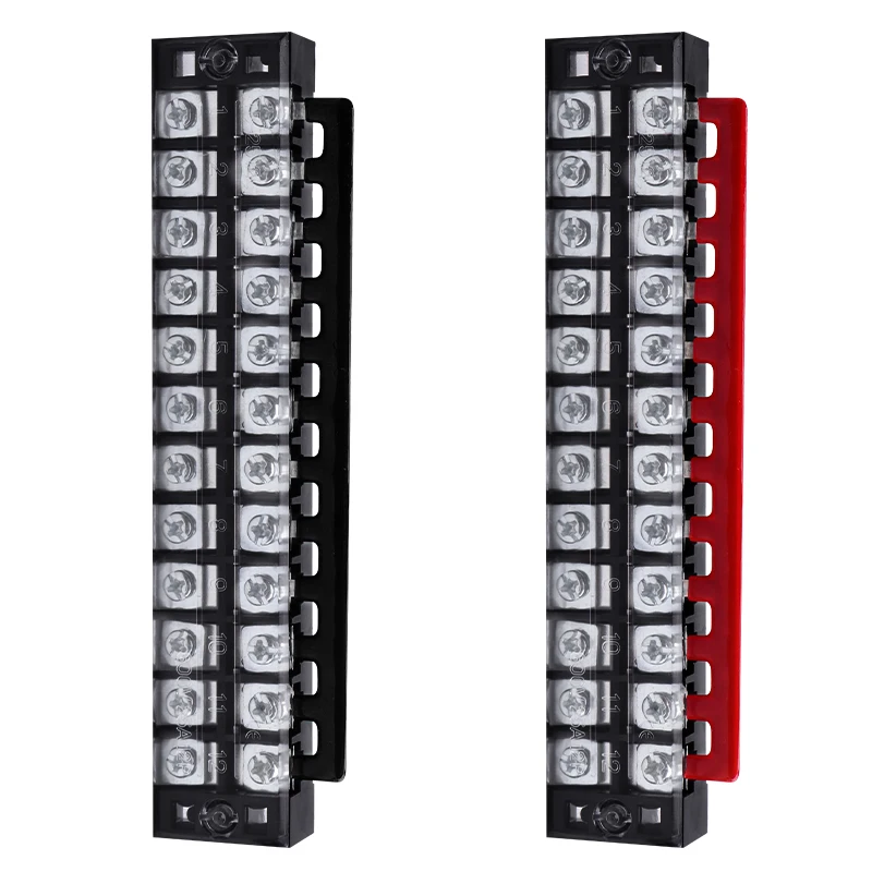 1pcs 25A 600V Dual Row Strip Electrical Screw Terminal Block Fence ...