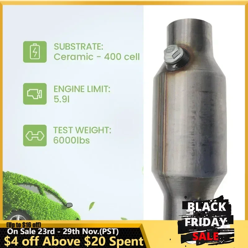 Catalytic-Converter-6000-Lbs-Universal-6-35cm-2-5-Inlet-Outlet-Stainless-Steel-400-Hole ...