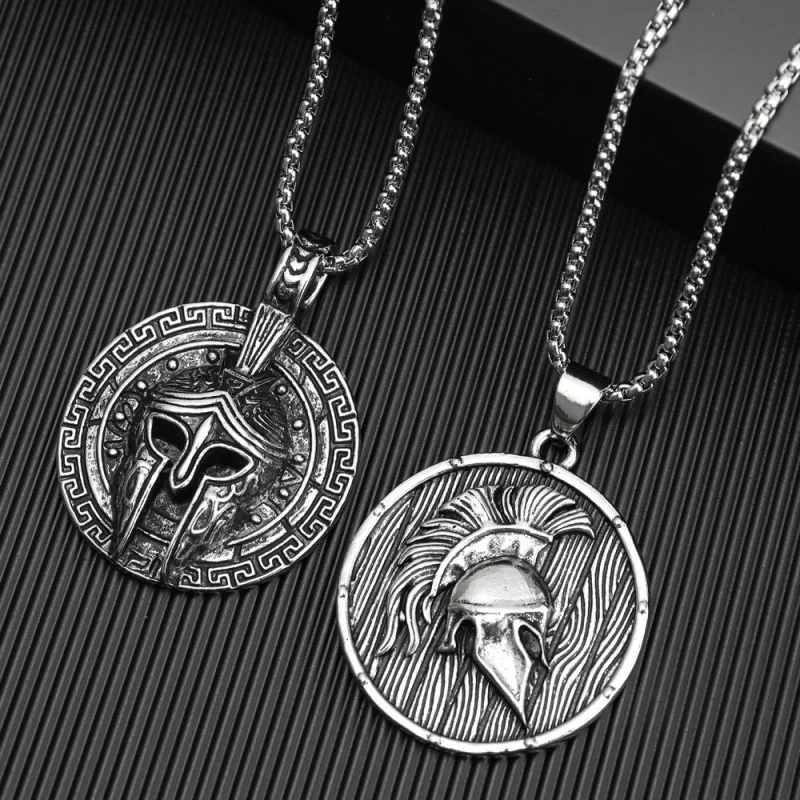 Fashionable-And-Domineering-Spartan-Warrior-Retro-Medal-Pendant ...