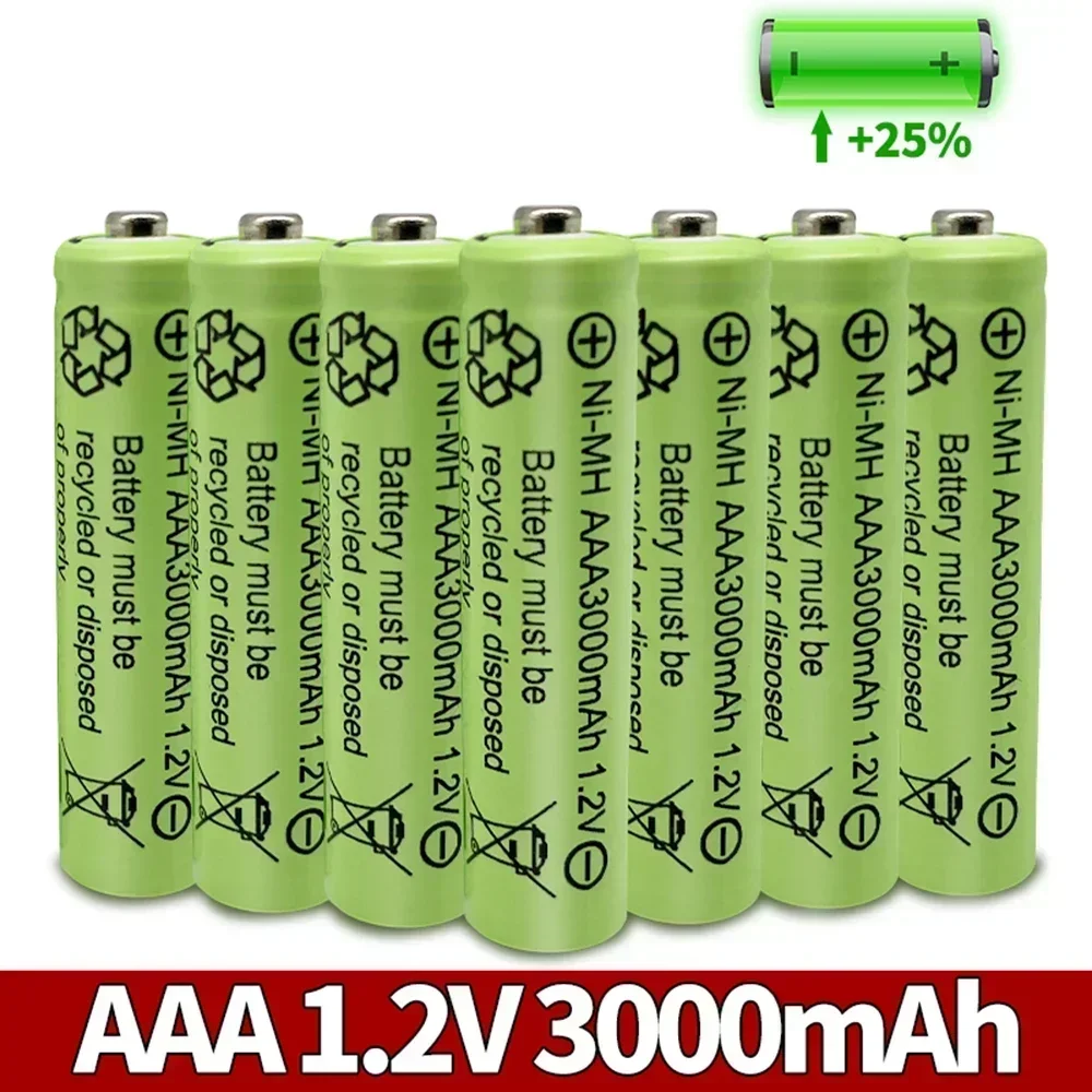 AAA 3000mAh 3A 1.2V Ni-MH yellow rechargeable battery cell for MP3 RC ...