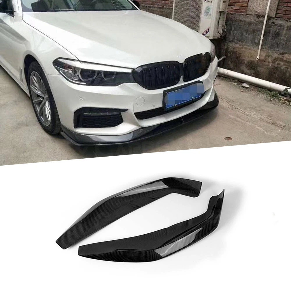 2pcs Carbon Fiber Front Bumper Lip Splitters Flaps For BMW 5 Series G30 ...