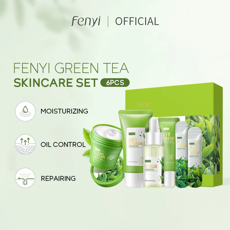 19pcs Gift Box Kit Green Tea Skin Rejuvenation Face Essence Korean Face ...